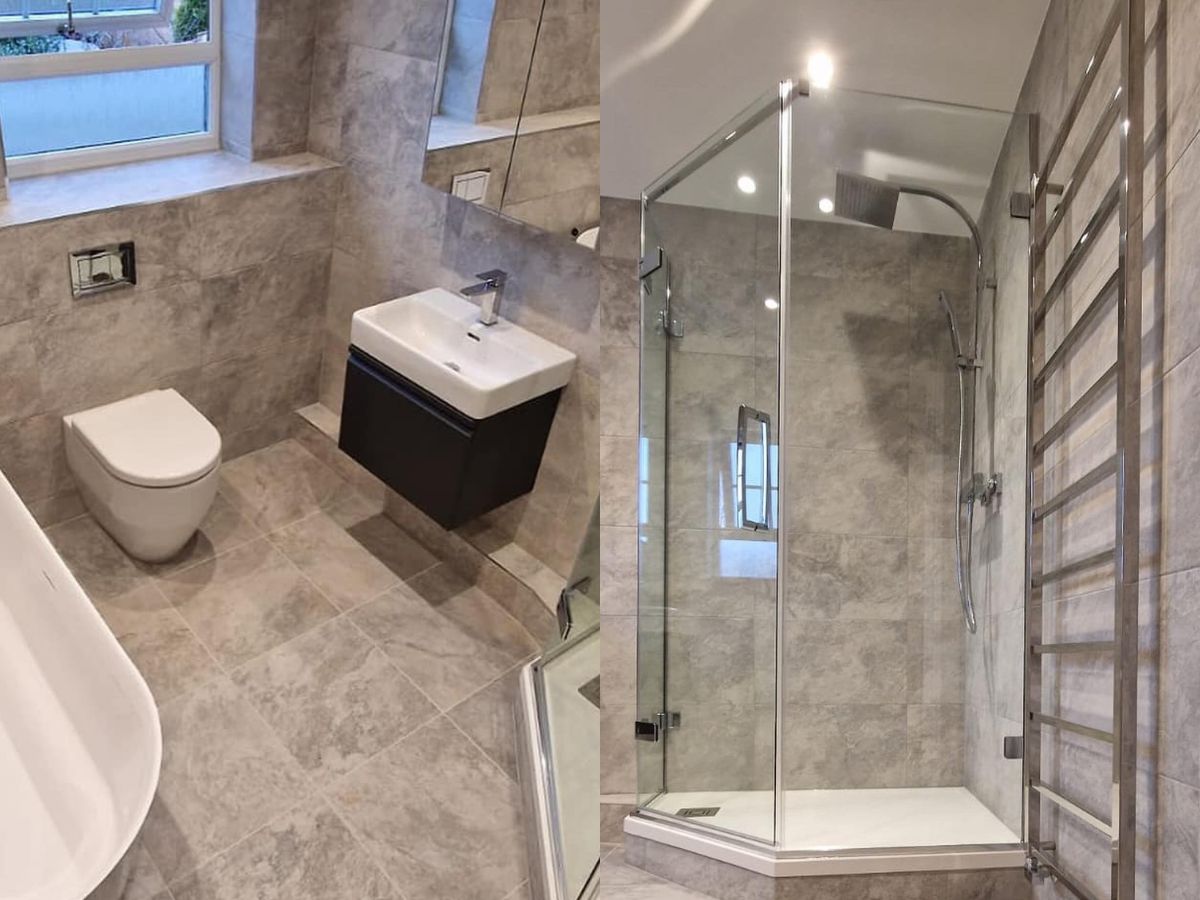 Bathroom with Pentagonal Shower Enclosure Renovation - Phs Bathroom