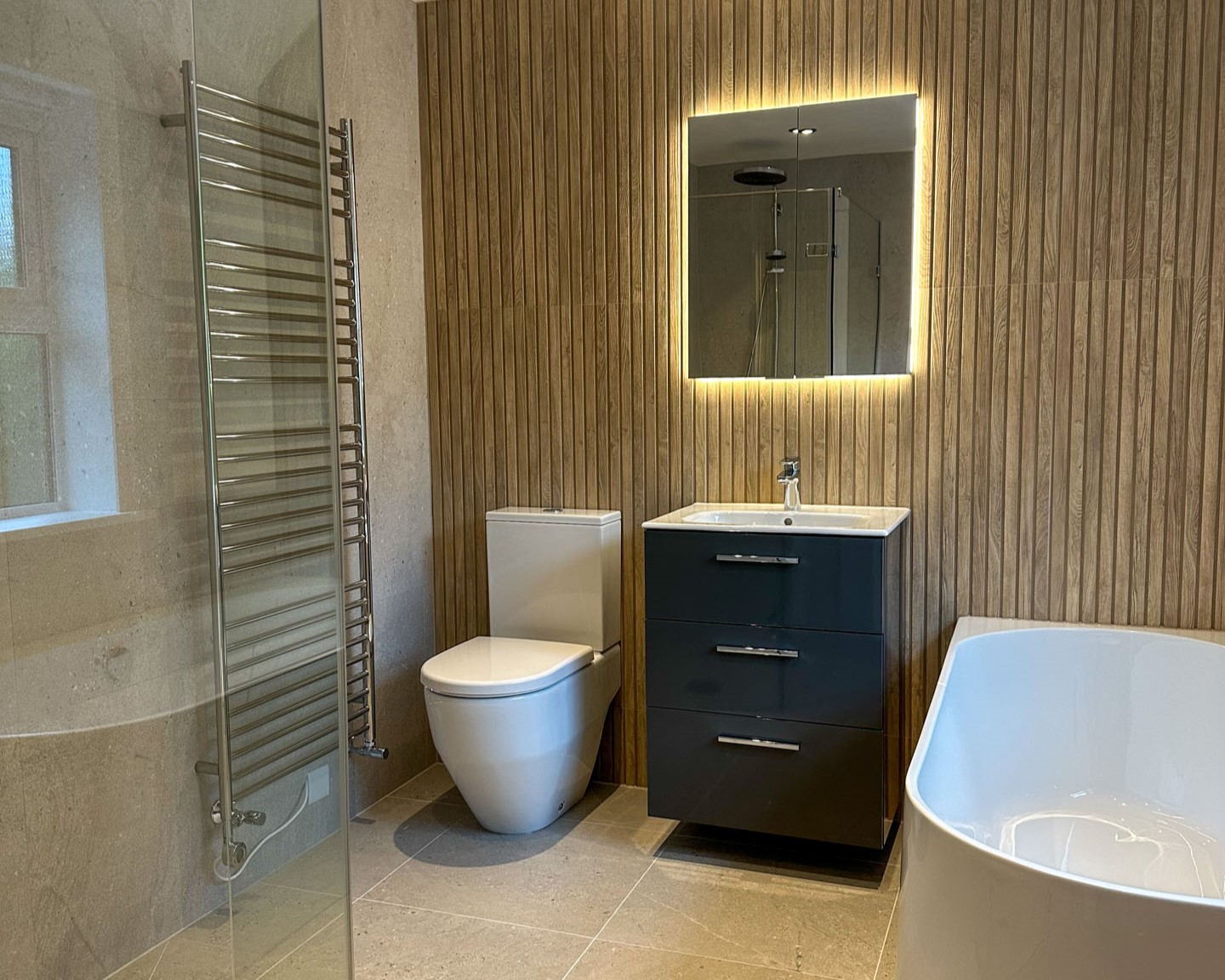 Family Bathroom Renovation featuring Lexington Maple Tiles - Phs Bathroom